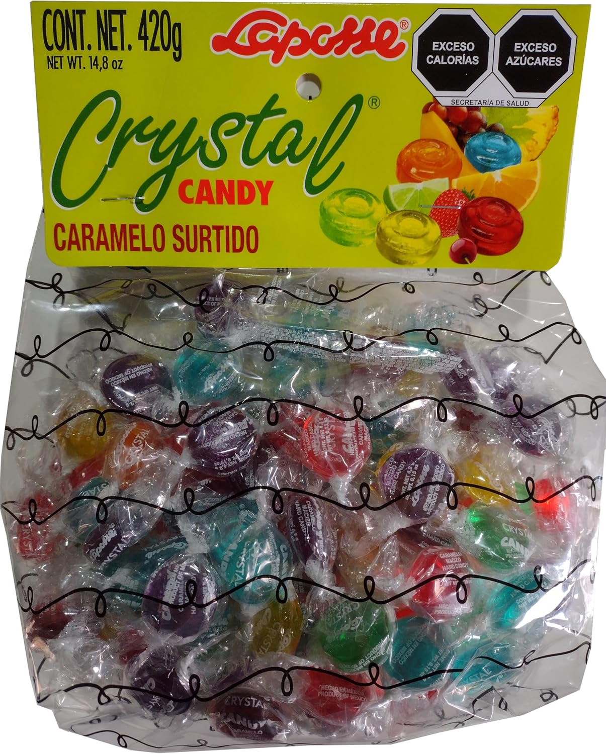 Laposse Crystal Candy - Caramelo macizo sabores surtidos: limón ...