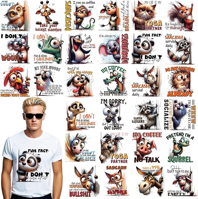 Amazon.com: Dazoratix Animal Iron on Transfers - 30 Pcs Cute Ready to ...