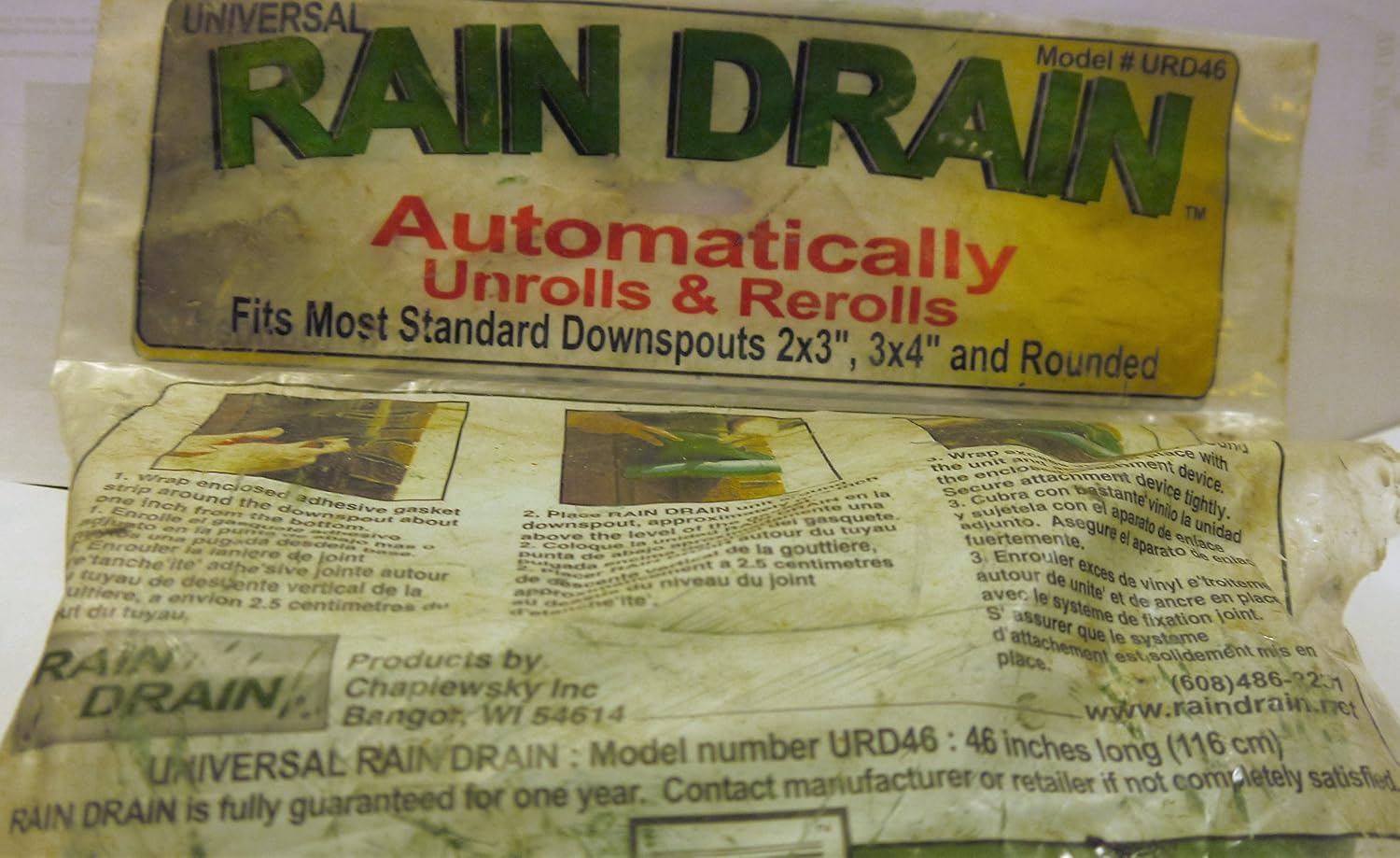 Amazon.com : Raindrain 46-Inch Automatic Recoiling Downspout - Green ...