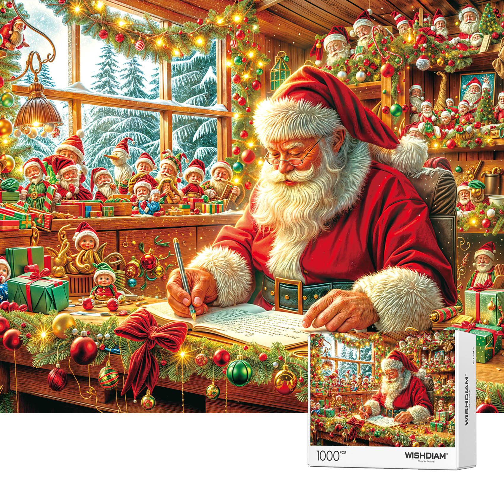 Jigsaw Puzzles 1000 Pieces - WISHDIAM Puzzles for Adults - Christmas ...