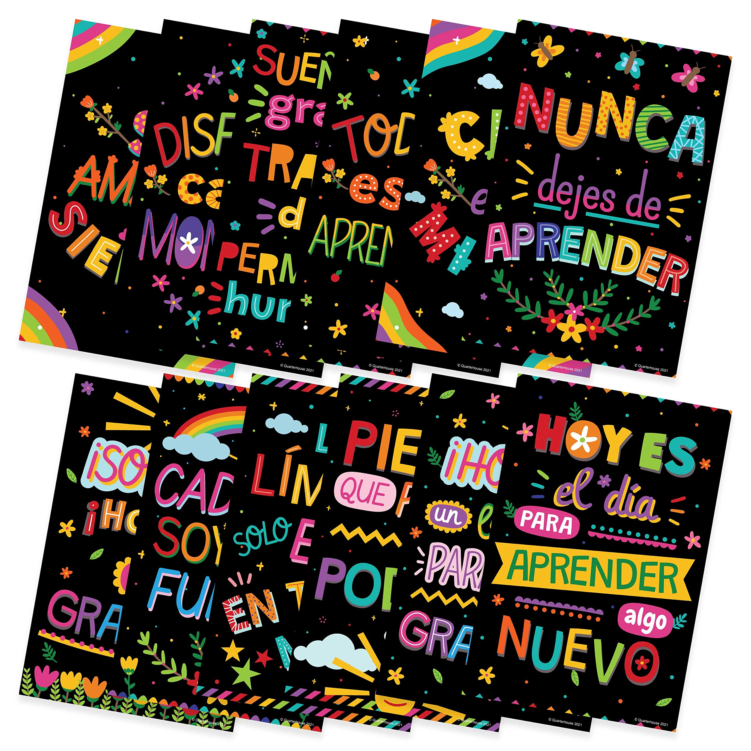 Buy Quarterhouse Spanish Motivational (Black) Set, Spanish Classroom ...