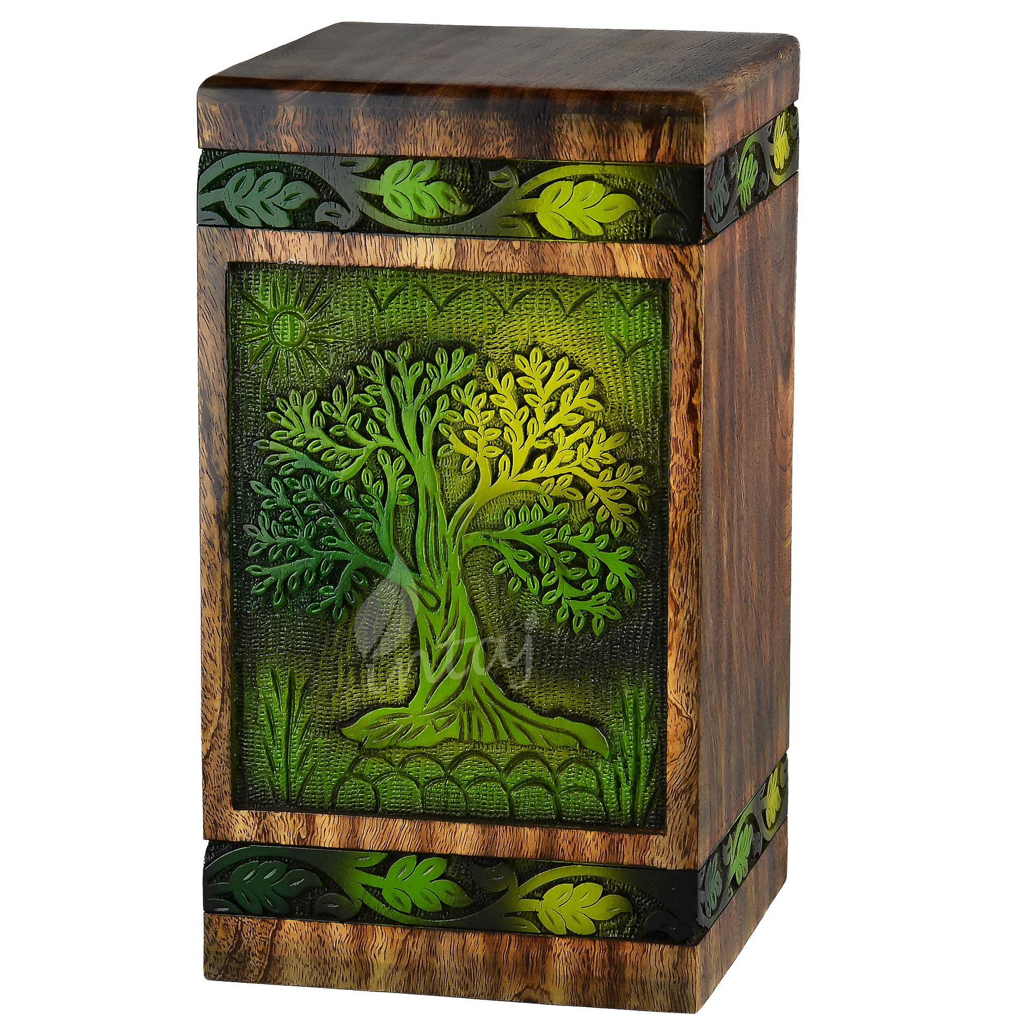 Amazon.com: INTAJ Handmade Rosewood Urn for Human Ashes | Tree of Life ...