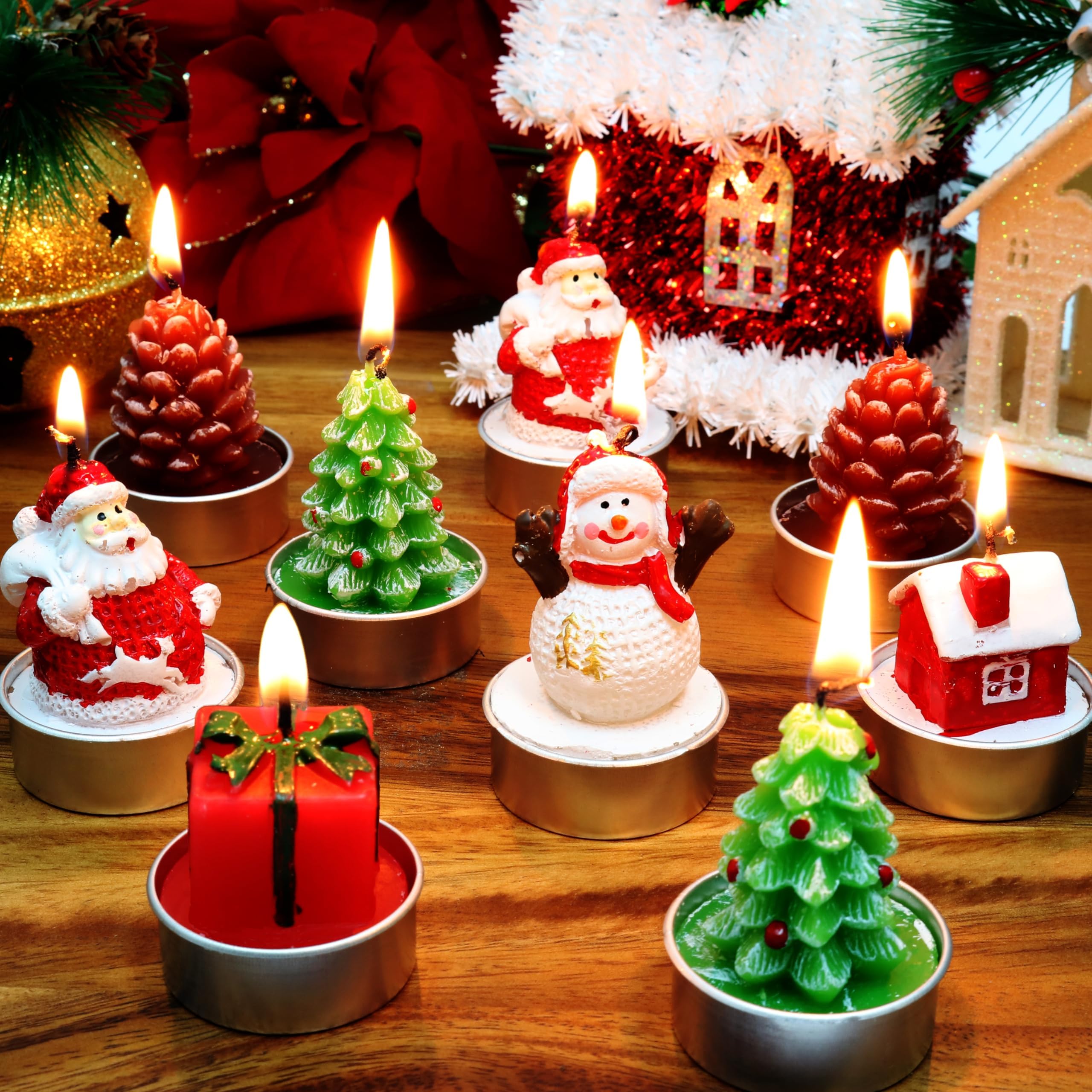 Amazon.com: GIFTEXPRESS 18 Pcs Christmas Tealight Candles, Smokeless ...