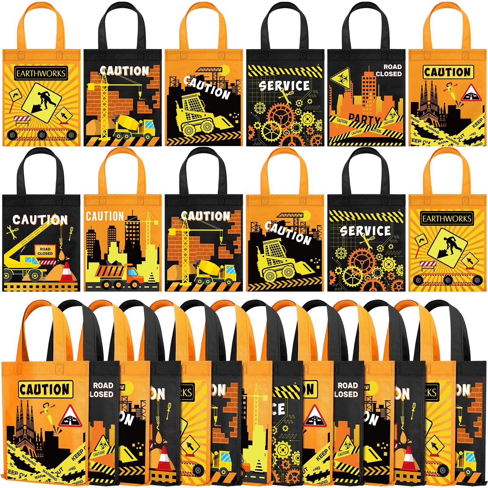 Amazon.com: Talltalk 24 Pcs Construction Zone Tote Bags with Handles ...