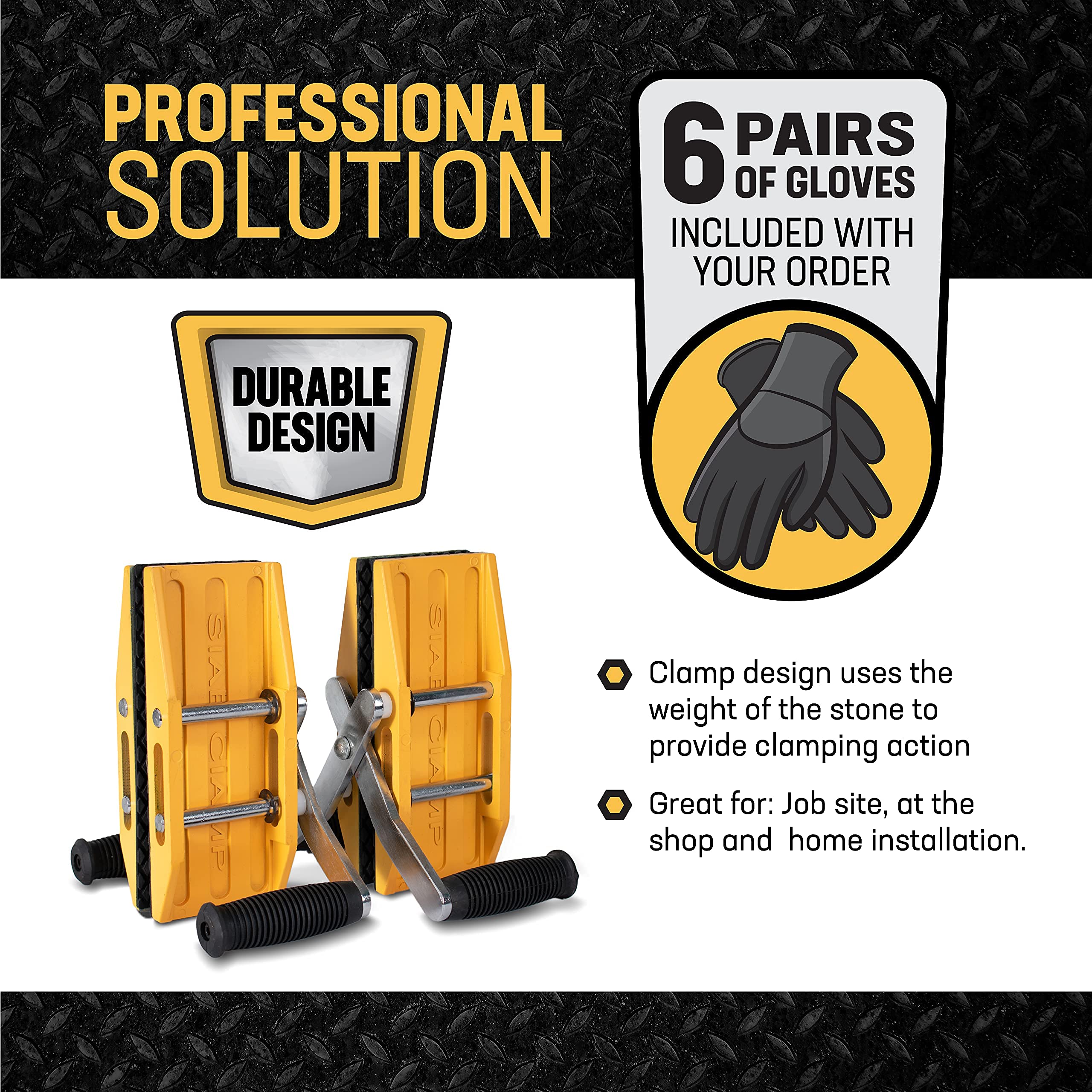 Heavy Duty Set of 2 Double Handed Stone Carry Clamps Scissor – Lifting ...