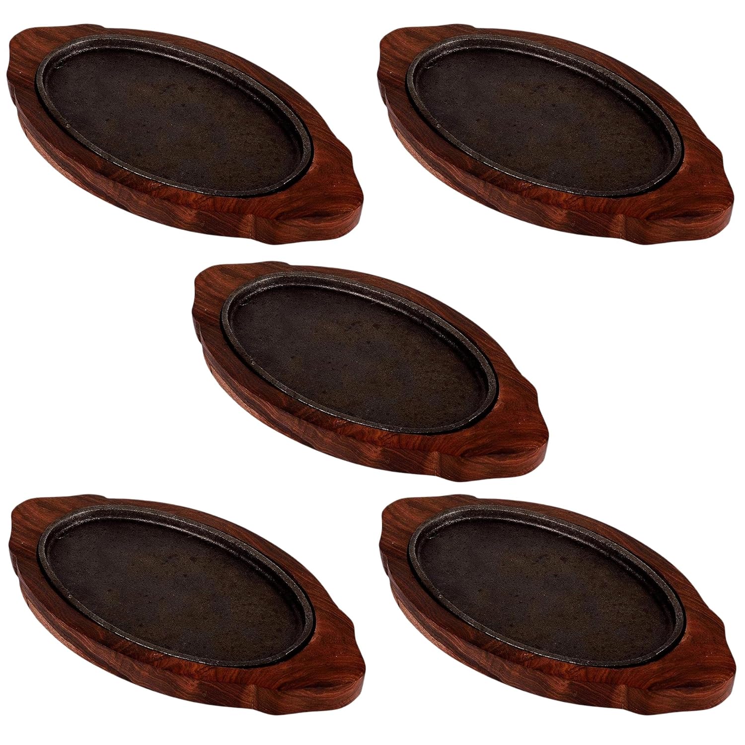 Buy VK KRAFTS Premium Cast Iron Sizzler Plate with Wooden Base Handle ...