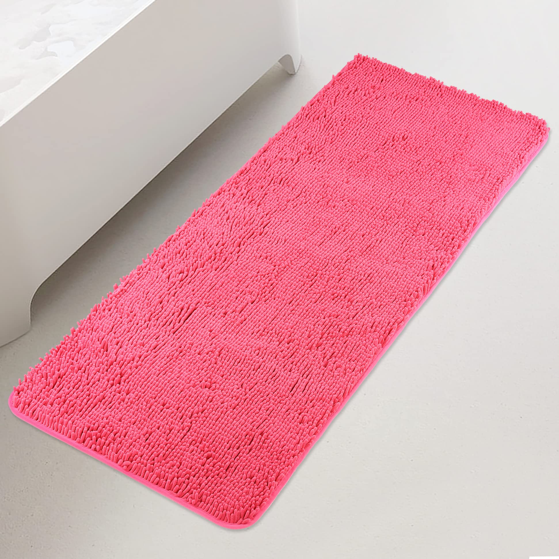 Bathroom Runner Rugs 24 x 72 Non Slip – Thick Chenille Long Bath Mat ...