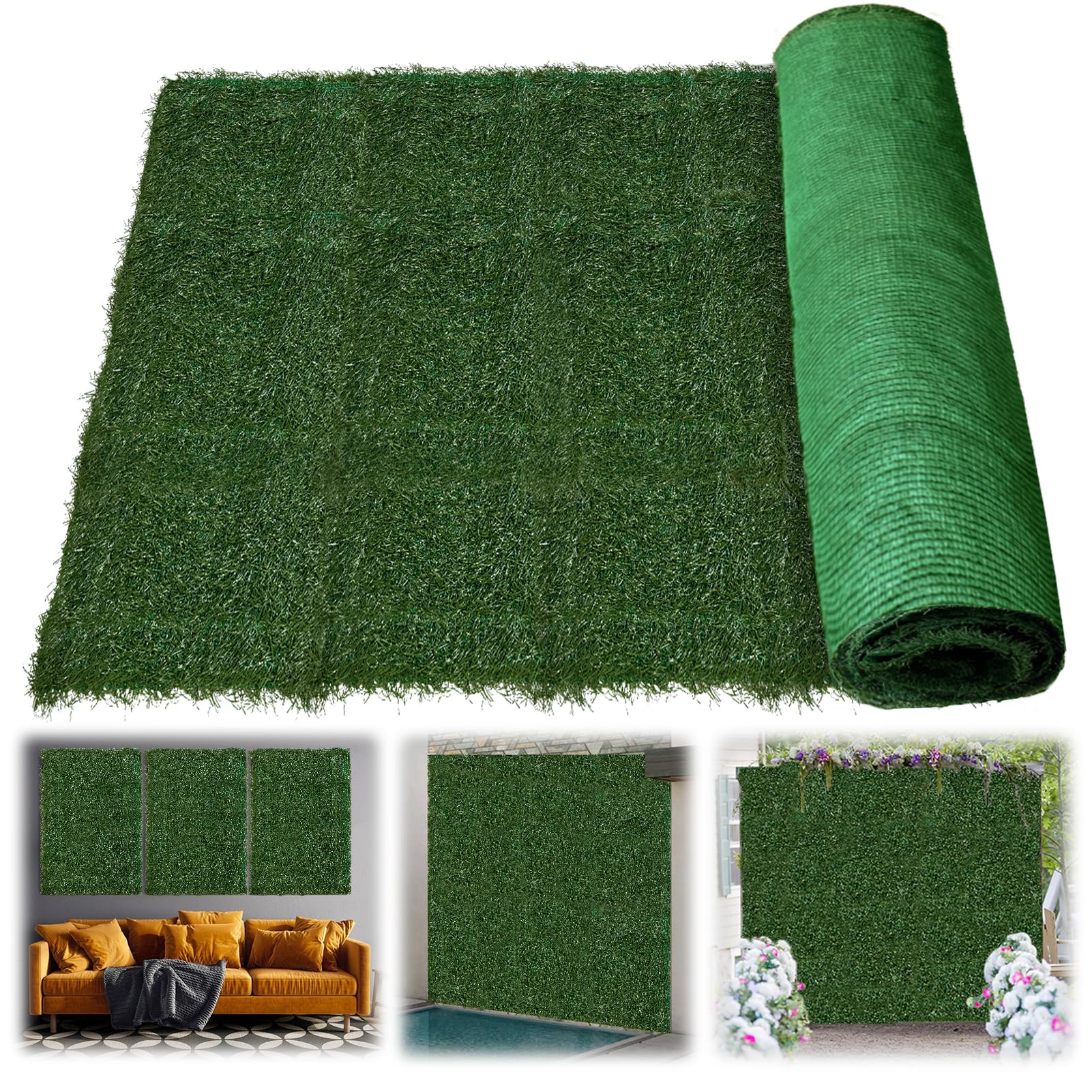 Snapklik.com : POYEE 40x160in Artificial Grass Privacy Fence Screen ...