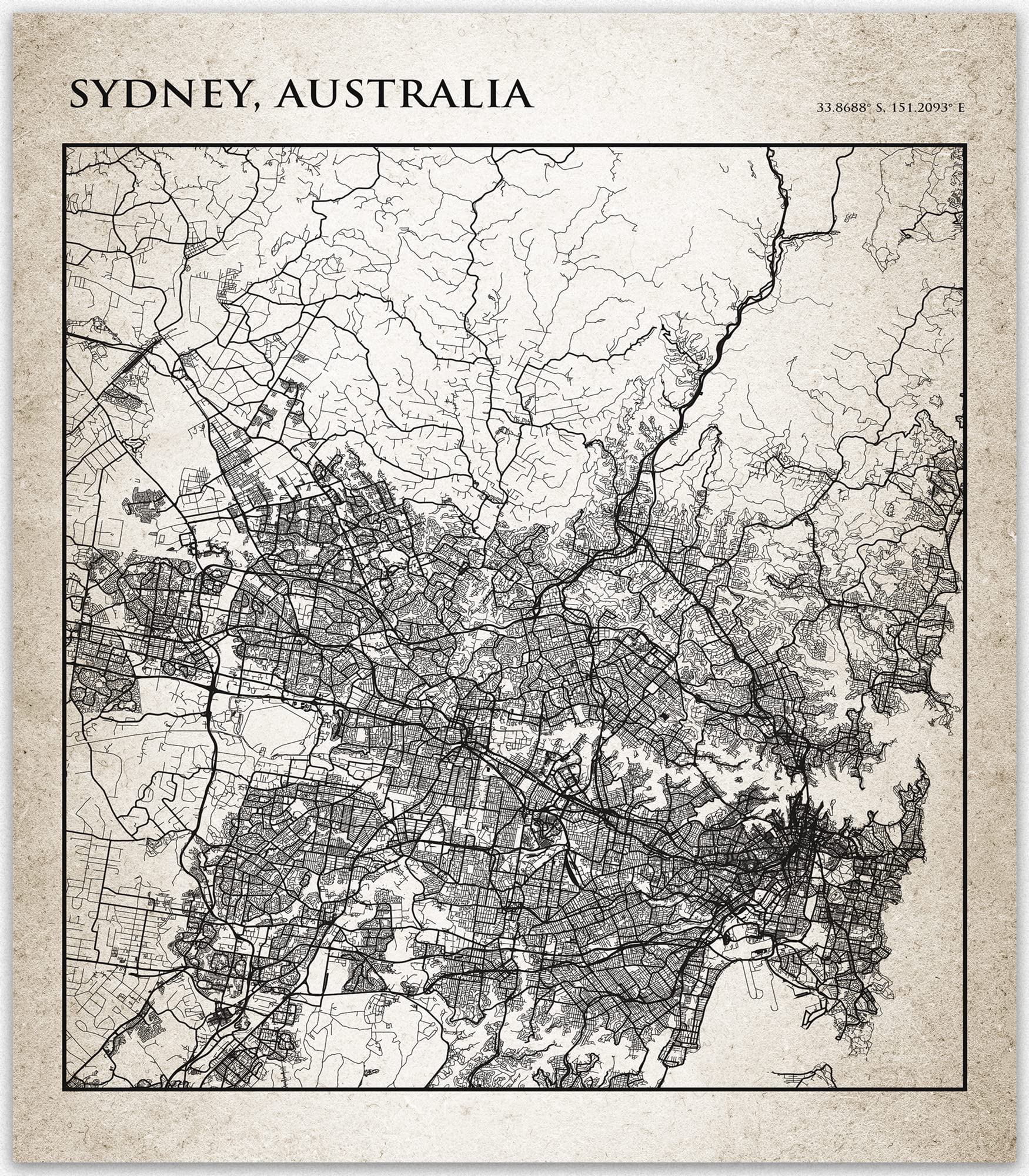 Sydney Australia Wall Map - Australia Wall Art Room Decor | Australian ...