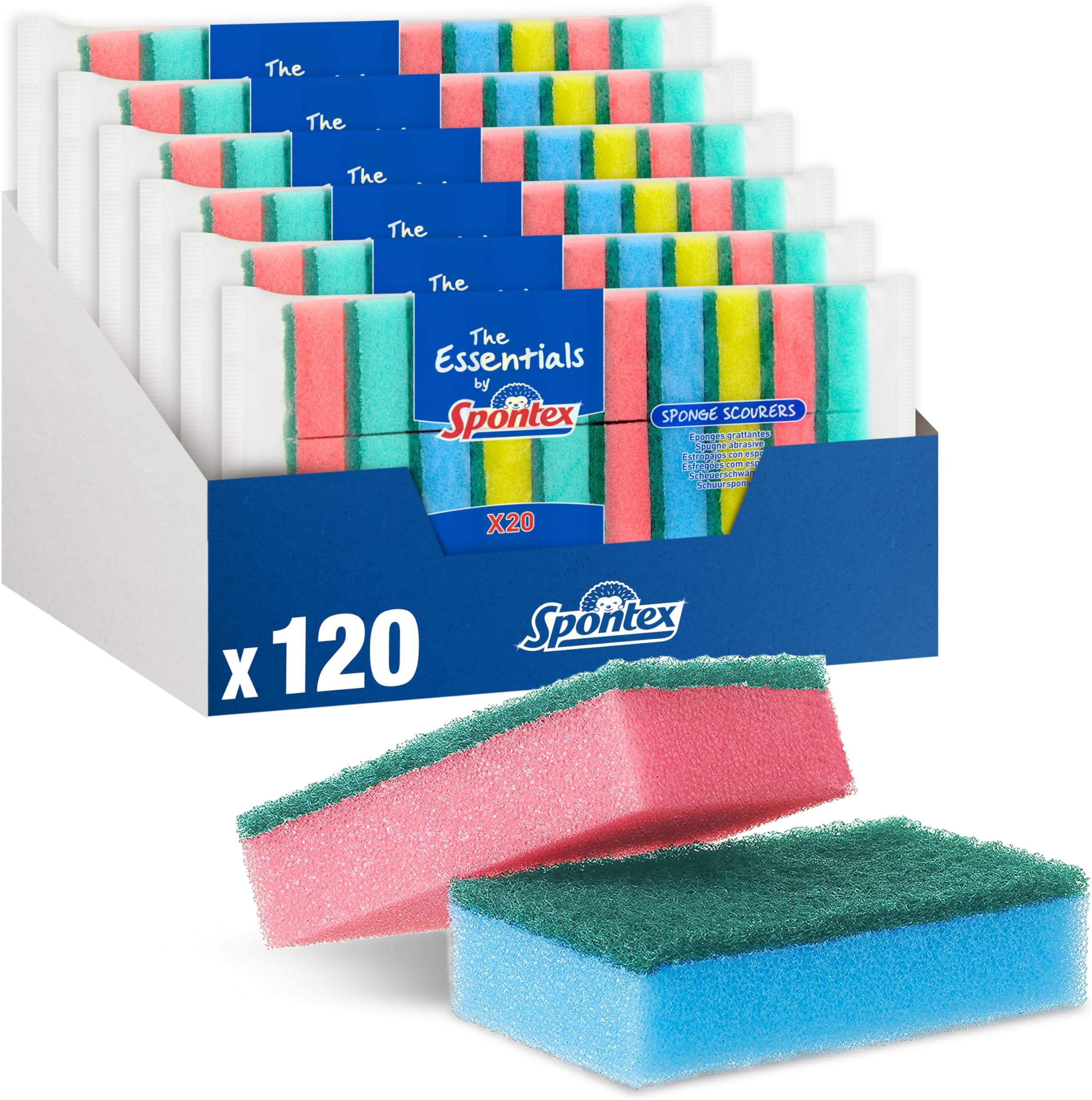 The Essentials by Spontex 6x20 Sponge Scourers : Amazon.co.uk: Grocery