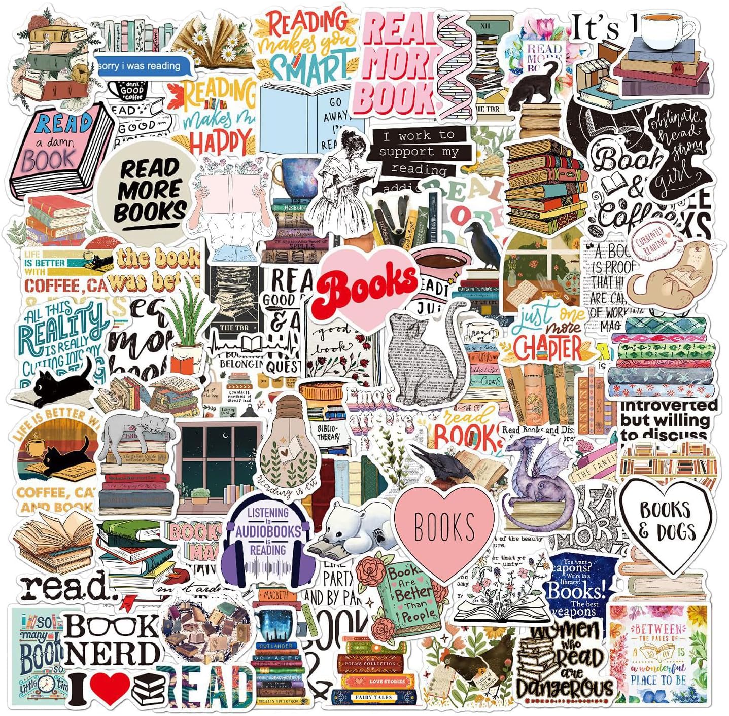 Navy Peony Famous Book Quotes Die-Cut Stickers (20 pcs) - Inspirational ...