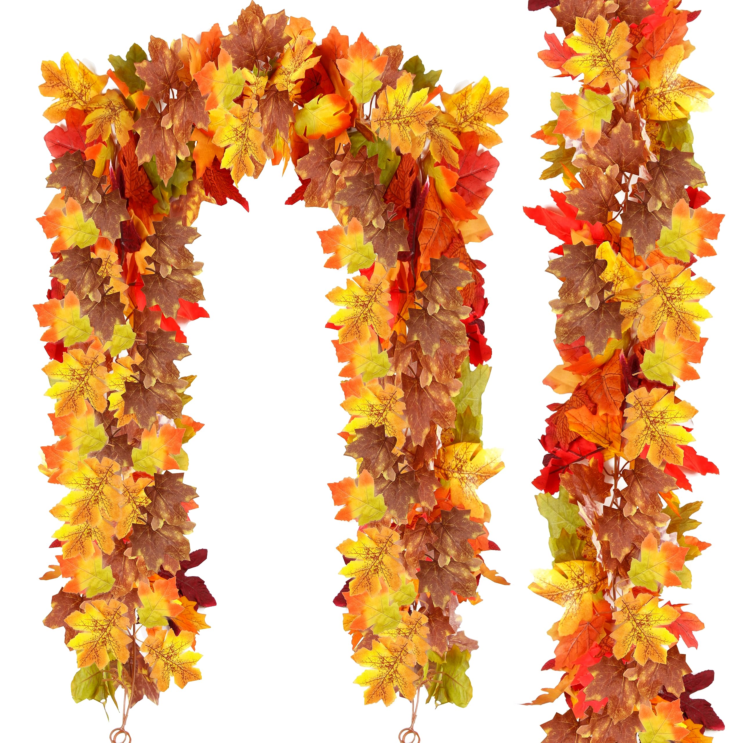 Amazon.com: Palonu 2 Pack Artificial Fall Garland Maple Leaf, Hanging ...