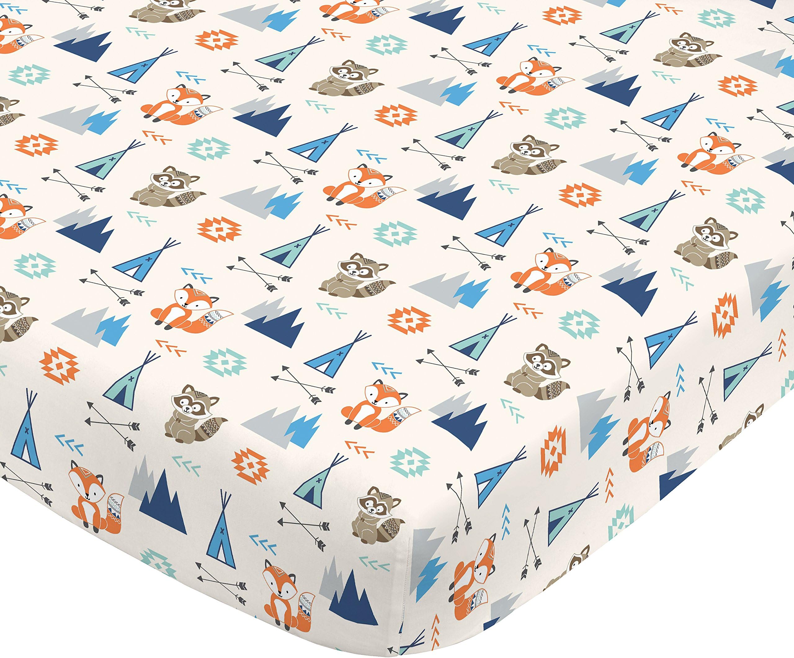 Amazon.com : NoJo Retro Happy Camper Green, Aqua, Orange & White Fitted ...