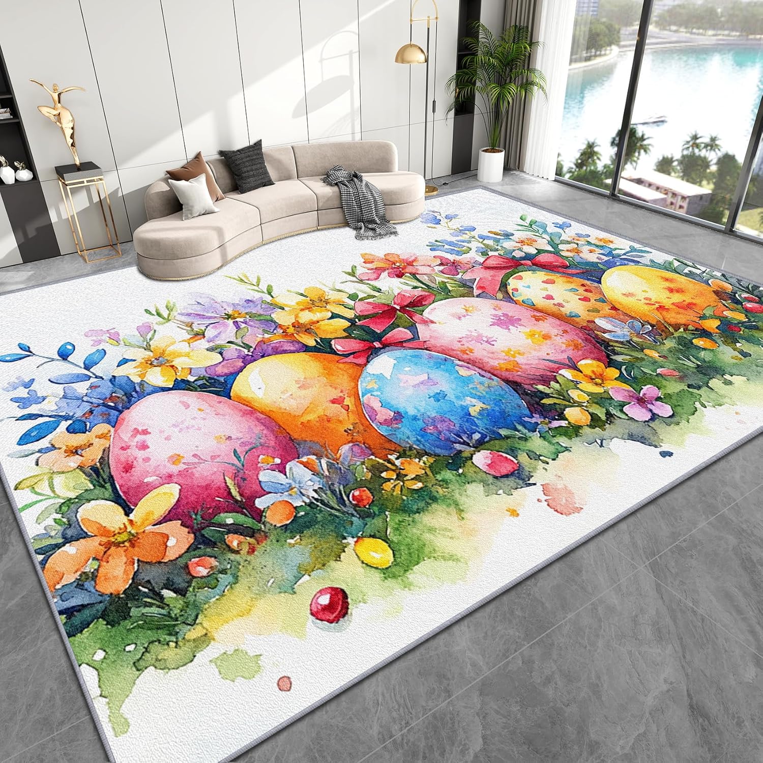 Amazon.com: Zoainuos Easter Rug for Front Door - 6x8 Rug, Easter Egg ...