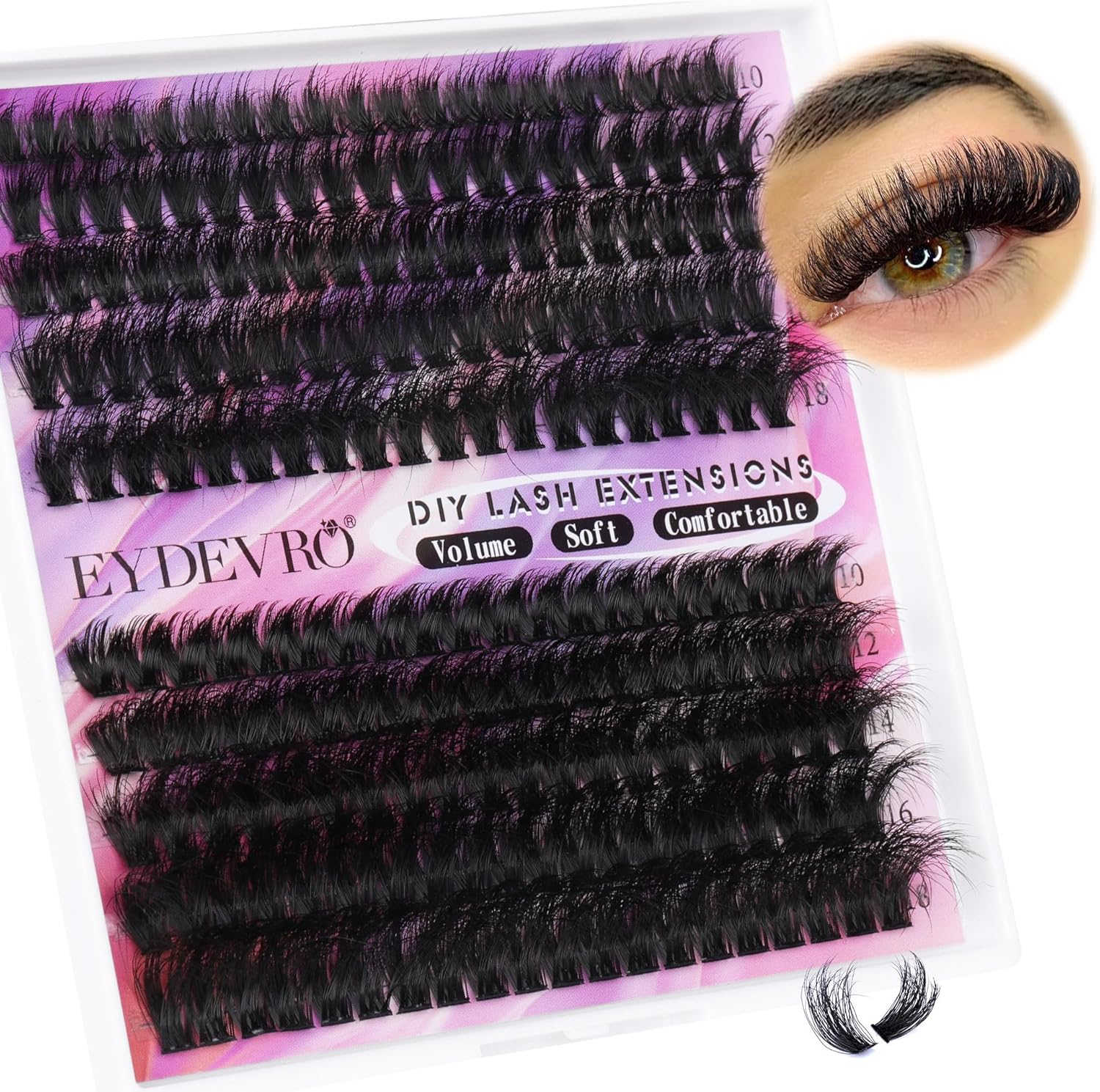 Lash Clusters Fluffy Individual Lashes Eyelash Clusters 200 Pcs Fluffy ...