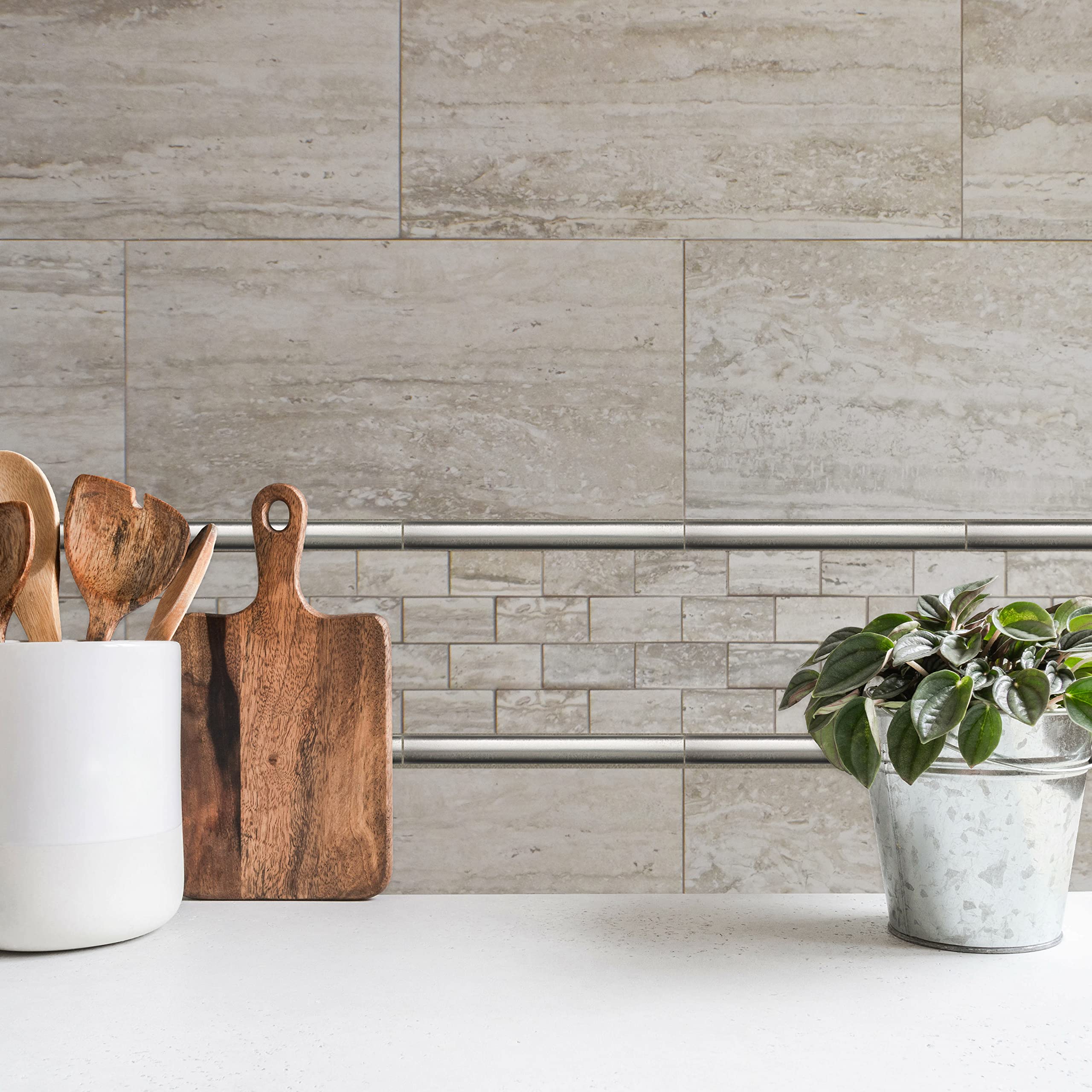 Questech Soho Bullnose Tile Trim, 3/4 x 12 inch Tile Edge Decorative ...