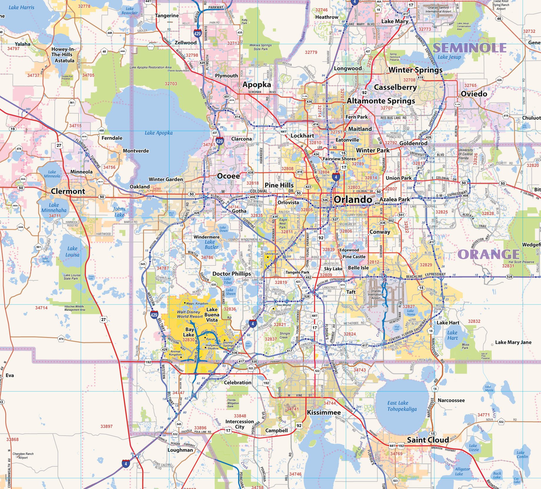 Map Of Central Florida Area