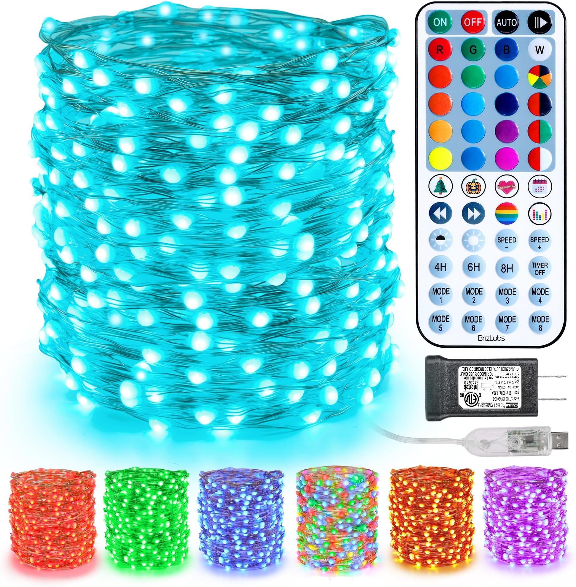 Amazon.com : ErChen Dual-Color LED String Lights, 165 FT 500 LEDs Plug ...