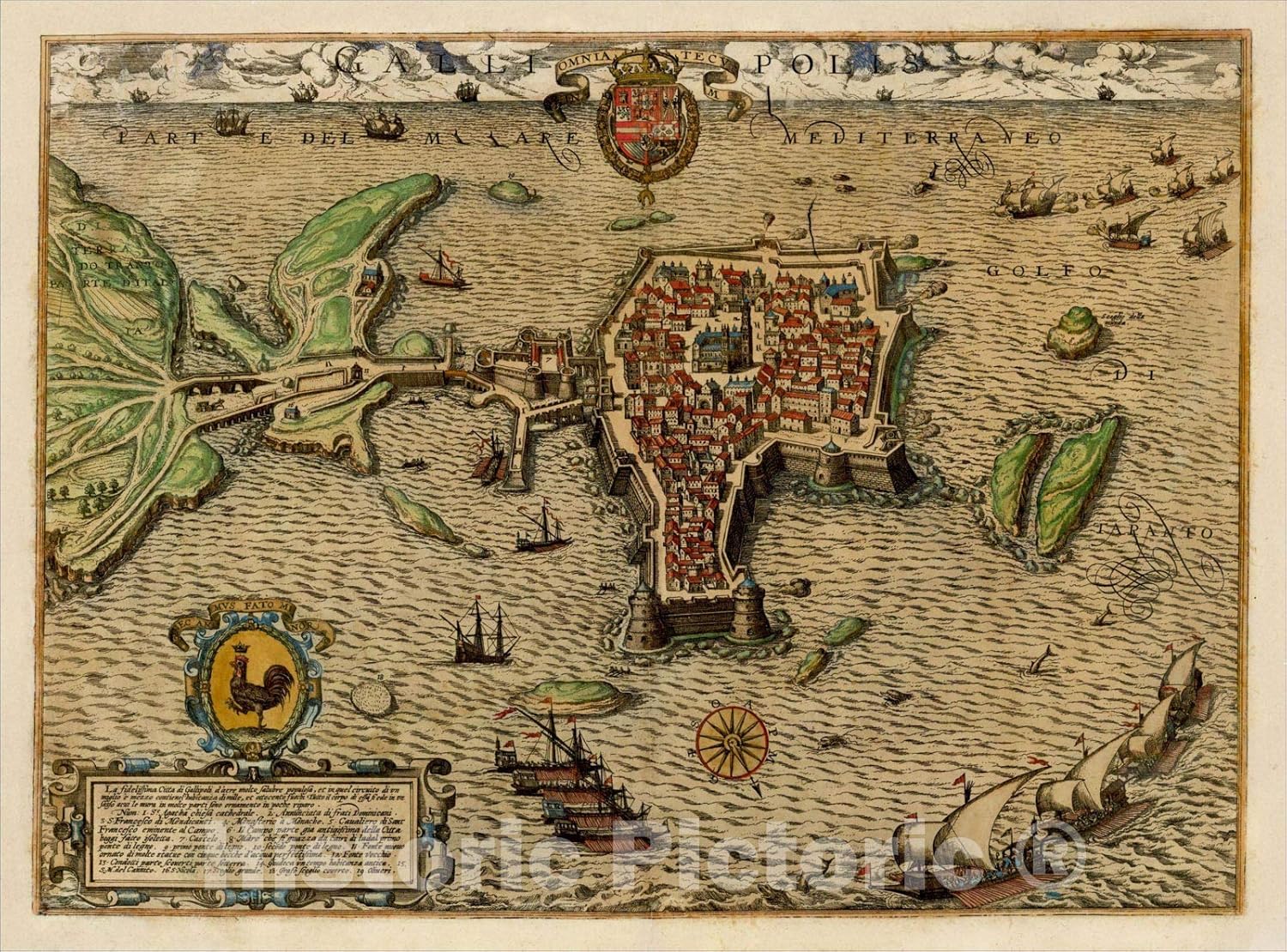 Amazon.com: Historic Map : Gallipolis, 1598, Georg Braun, Vintage Wall ...