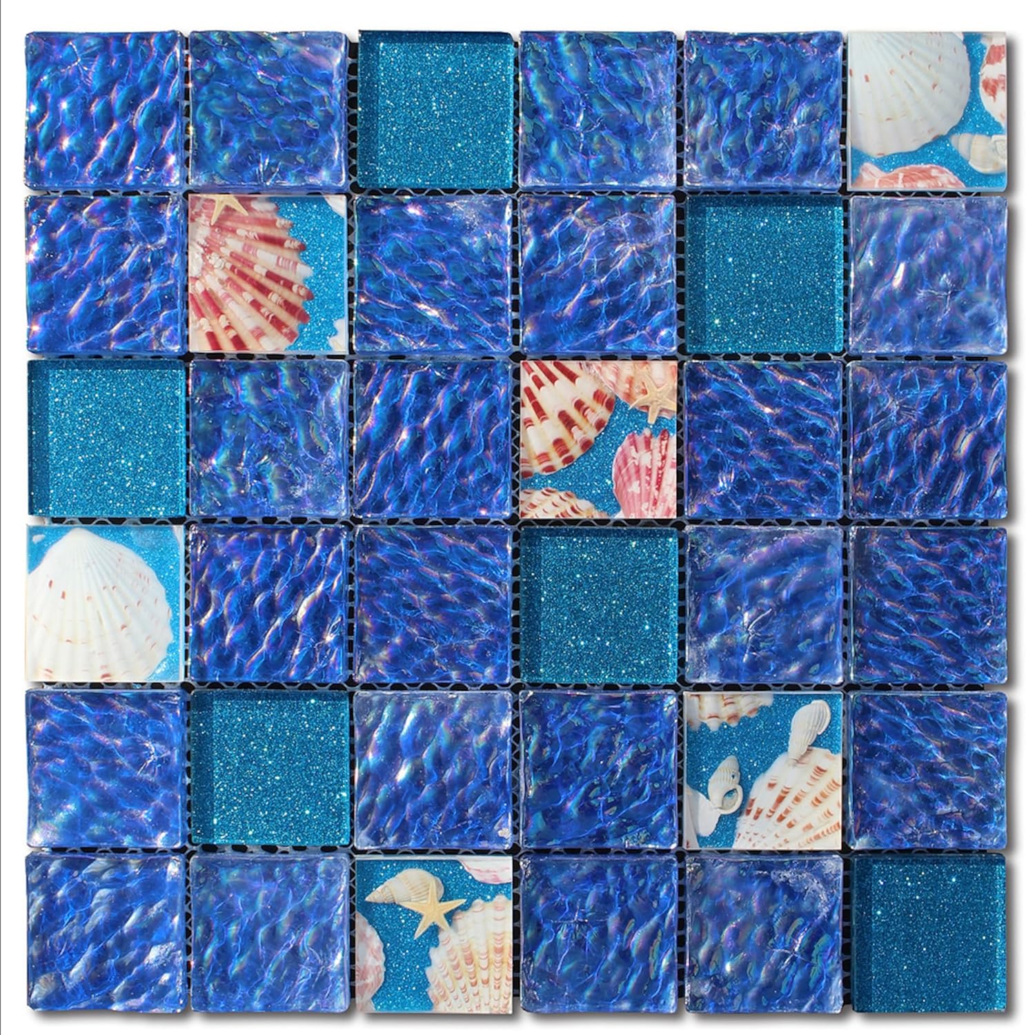 Intrend Tile GT006-A Mosaic Tiles 2" x 2" Square Pattern Glass Tile ...