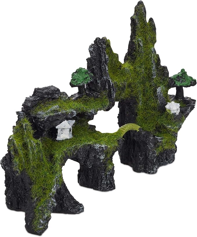 Relaxdays Aquarium Decoration, Rock Formation, Natural Look, Asian ...