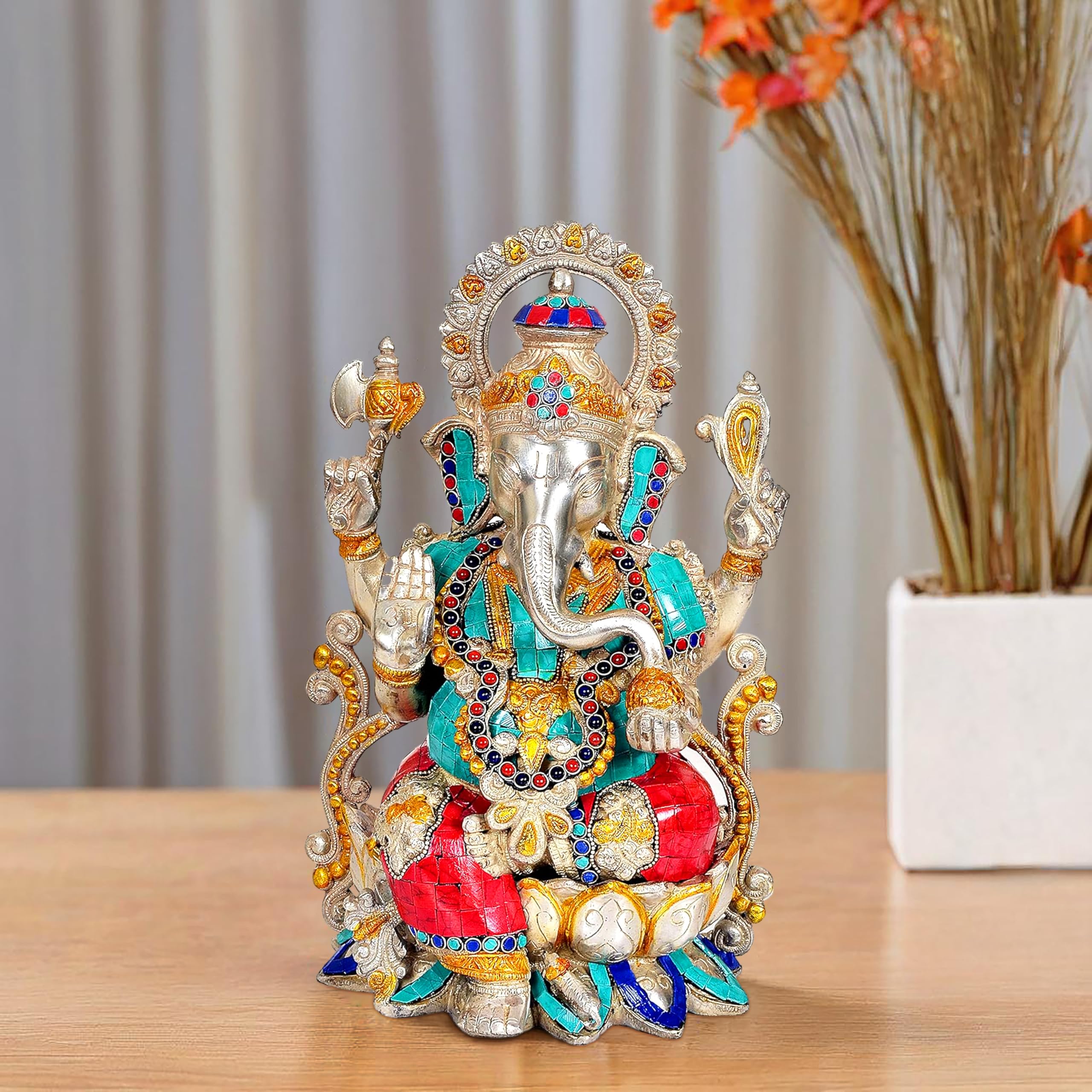 Buy Amazon Brand - Umi Rare God Ganesha Statue Sitting on Lotus Hindu ...