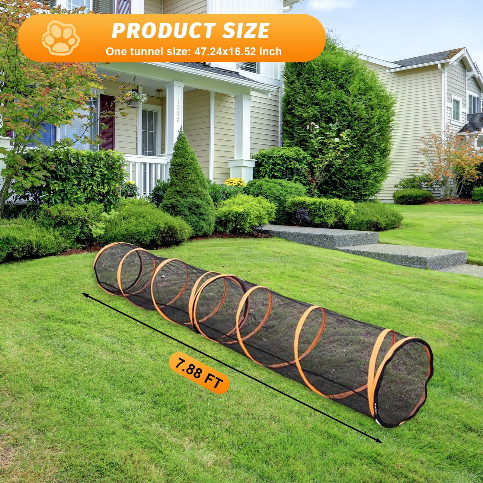 HANDYAY Cat Play Tunnel 2 Pack for Cat Enclosures, Outdoor Cat Tent ...