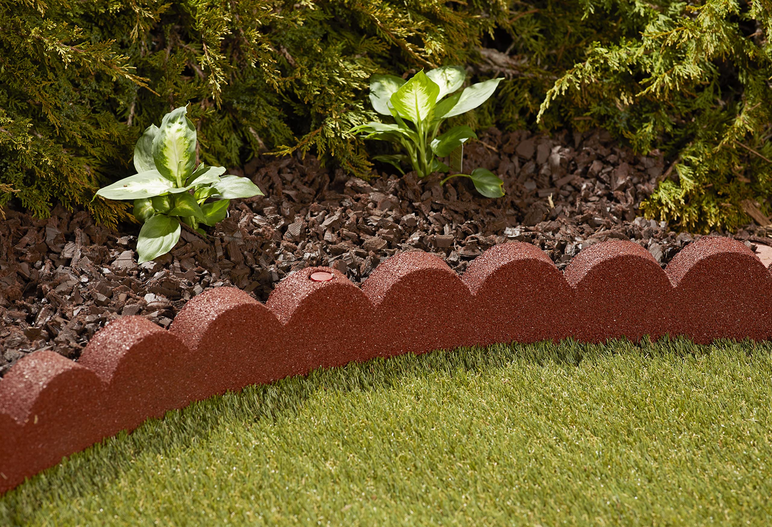 Red Scallop Edger Bricks Garden Edge 34IN CORNER SCALLOP PAVESTONE
