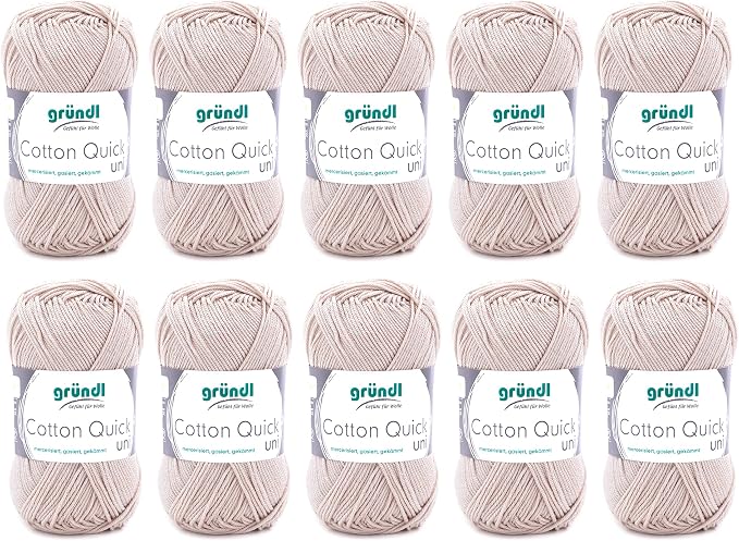 Fil à tricoter/crocheter Gründl Quick Uni, 10 pelotes (fil aux couleurs ...