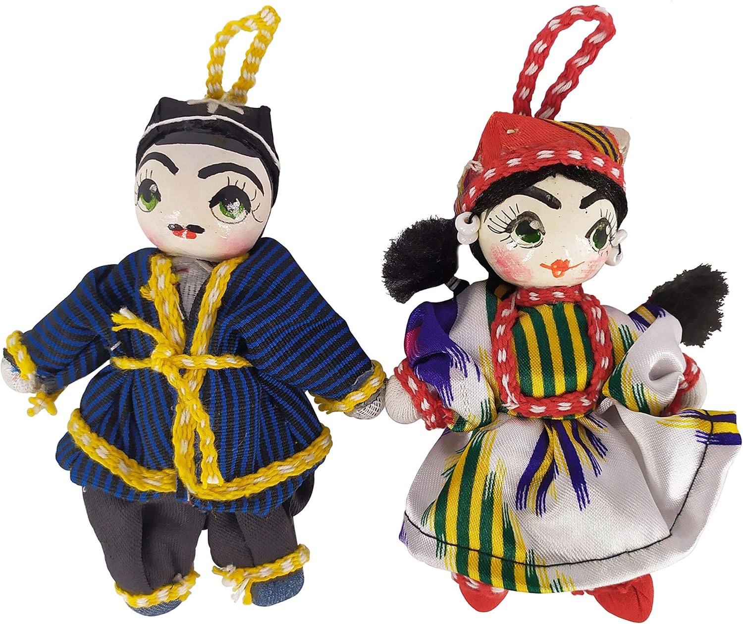Amazon.com: Uzbek Mini Dolls Souvenir 2-Doll Pack Girl and Boy Handmade ...