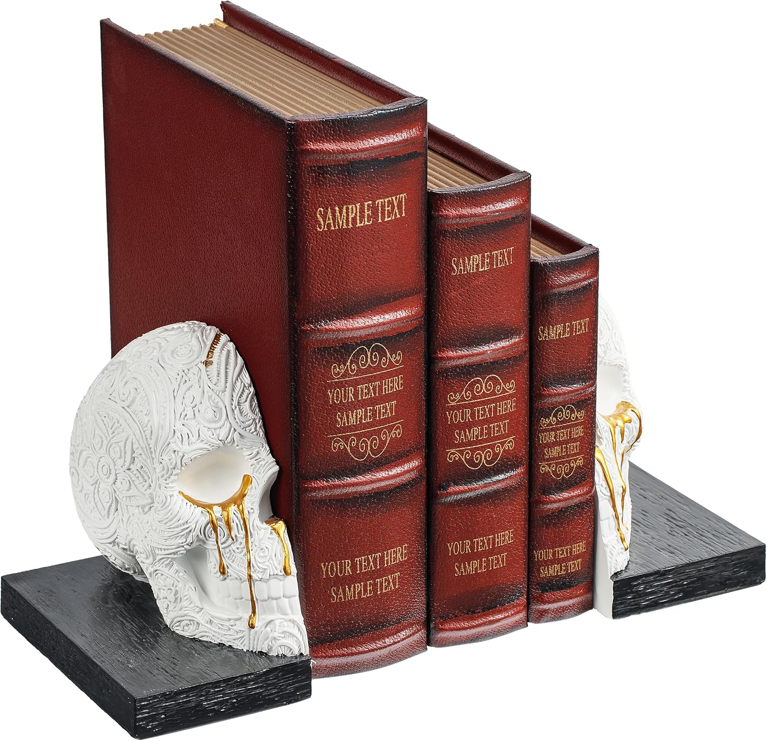 Amazon.com: Skull Book Ends Gothic, Lifesize Human, Heavy-Duty Bookends ...
