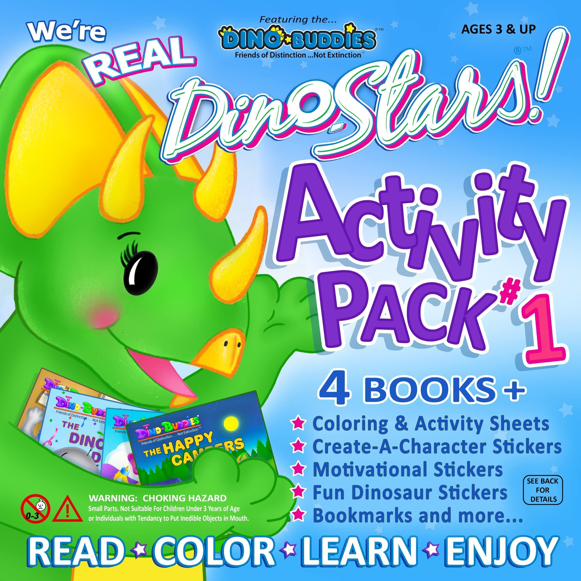 Amazon.com : Dino-Buddies® Coloring & Activity Pack #1 - Cute Dinosaur ...