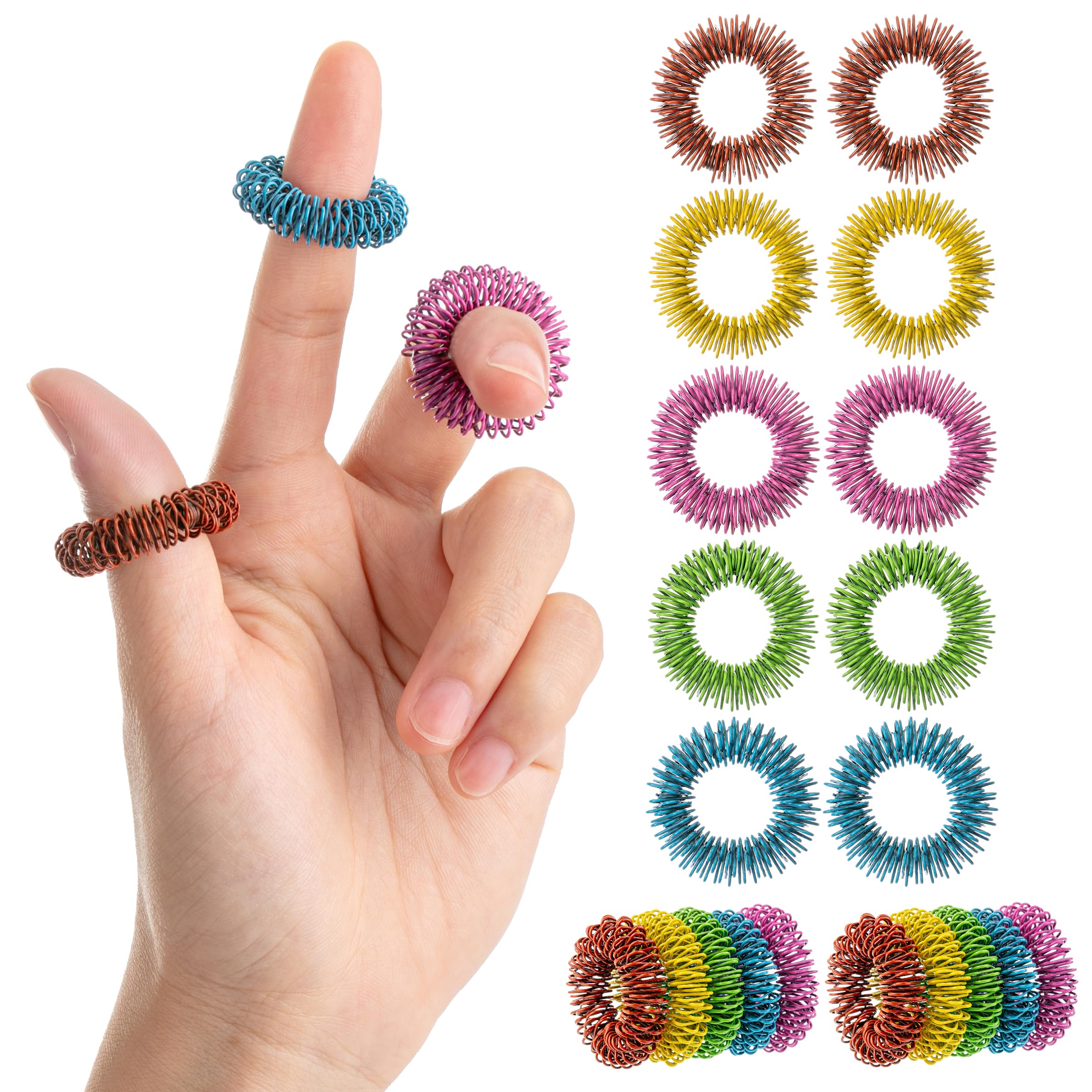 Amazon.com: Mr. Pen- Spiky Sensory Rings, 10 Pack, Vibrant Color Stress ...