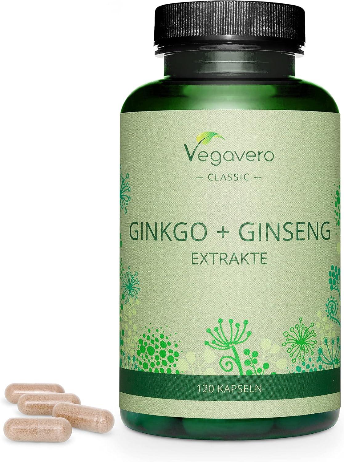 GINKGO GINSENG Vegavero® | Con Ginkgo Biloba e Panax Ginseng | 20% ...