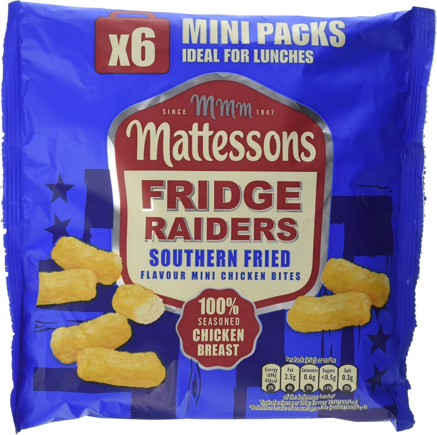 Fridge Raiders Southern Style Chicken Bites Mini Packs, 6 x 22.5g ...