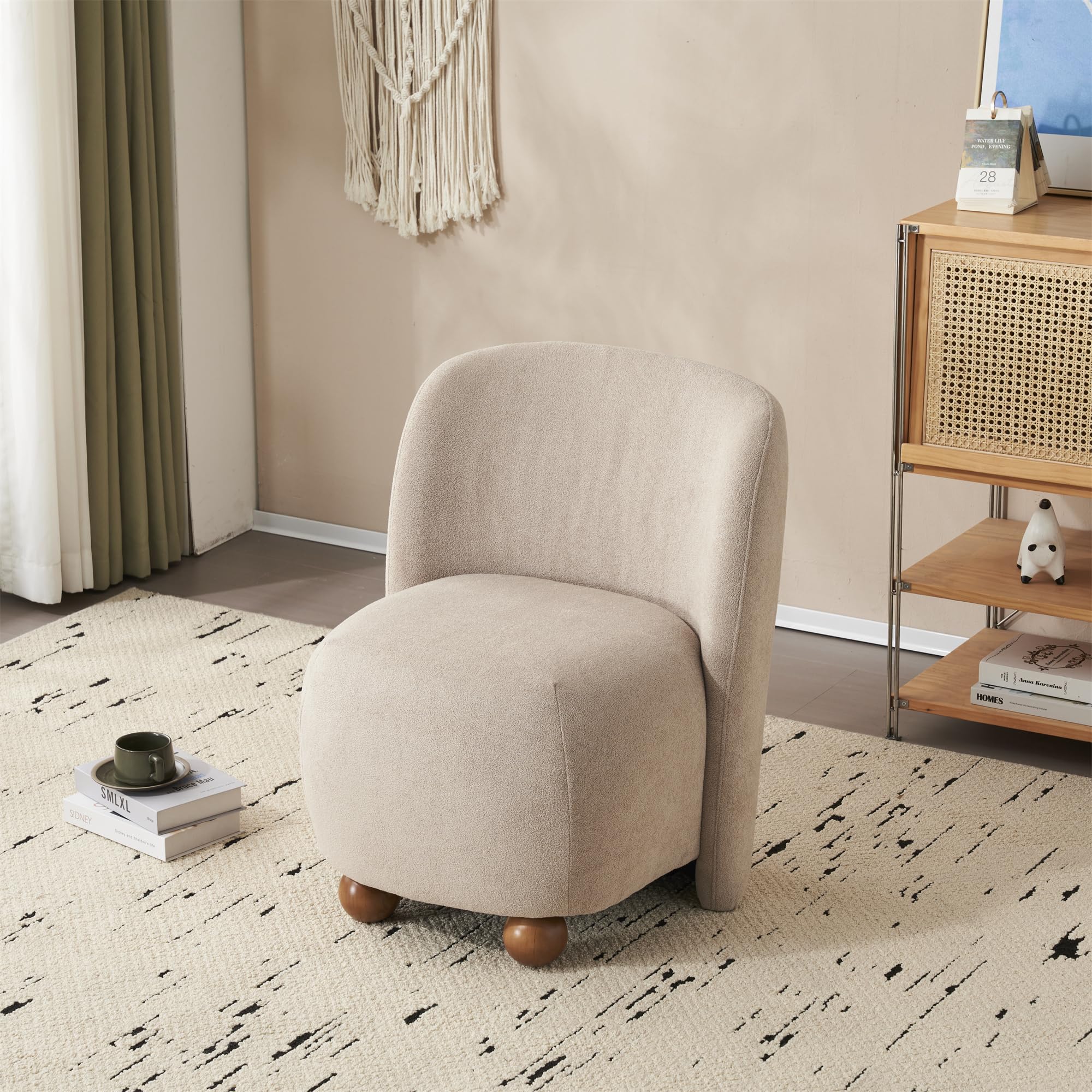 Amazon.com: GDFStudio Upholstered Club Chair,Modern Low-Back Armless ...