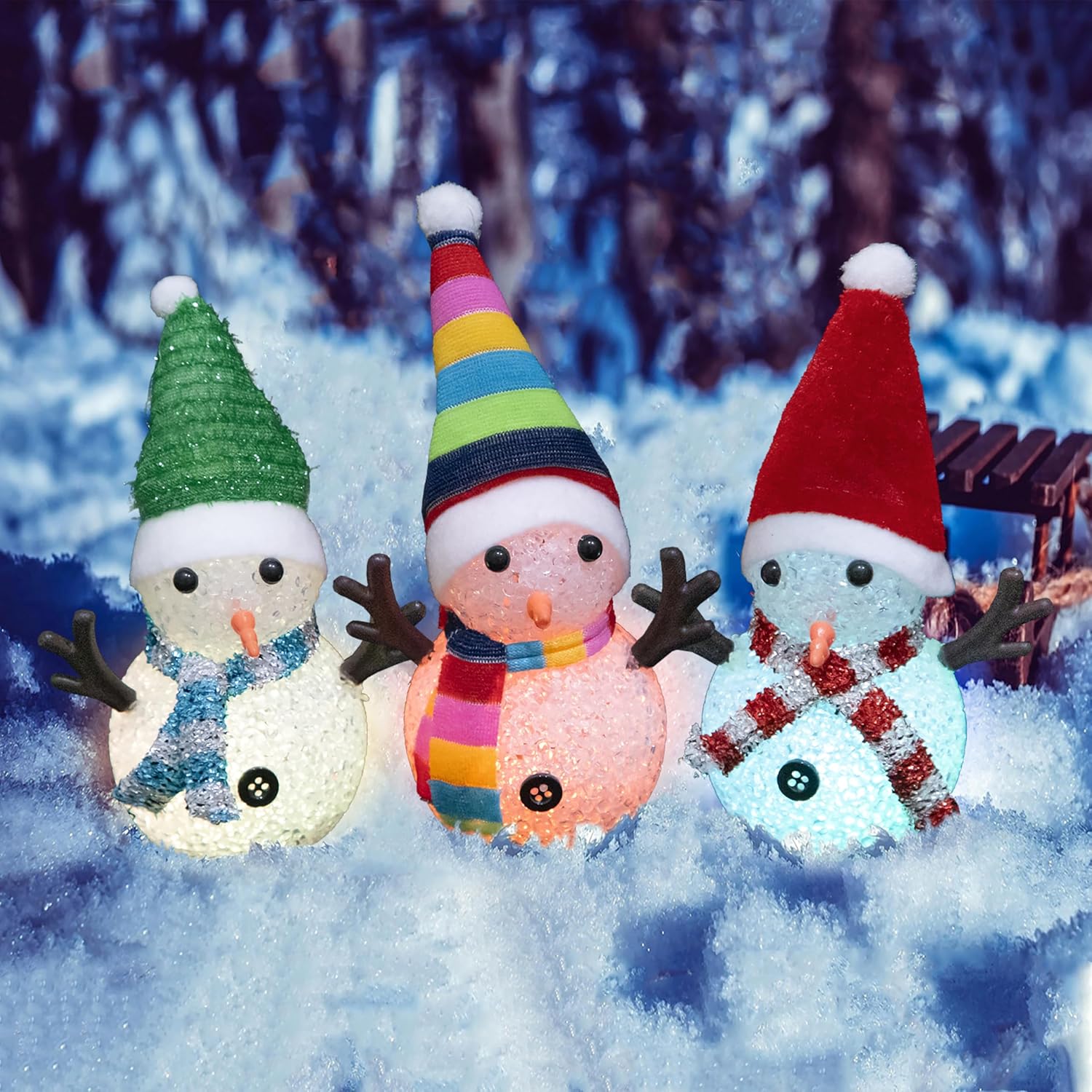 Amazon.com: YAKii Christmas Decorations 7.3'' LED Snowmen Lamp Color ...