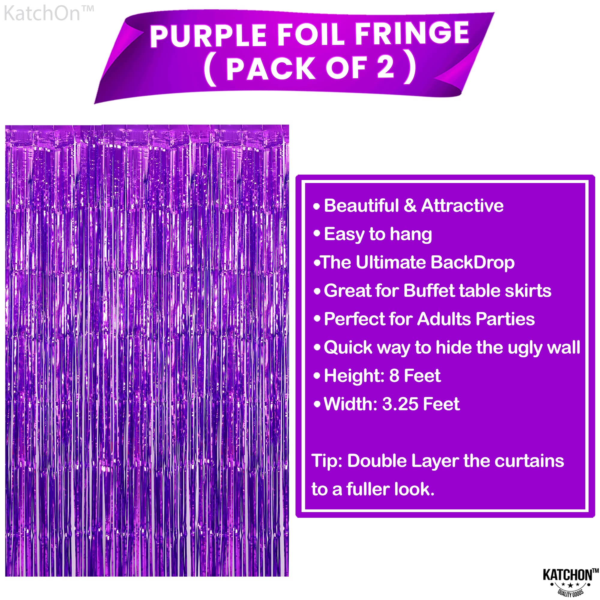 Snapklik.com : Xtralarge Metallic Foil Purple Streamers - 3.2x8 Ft ...