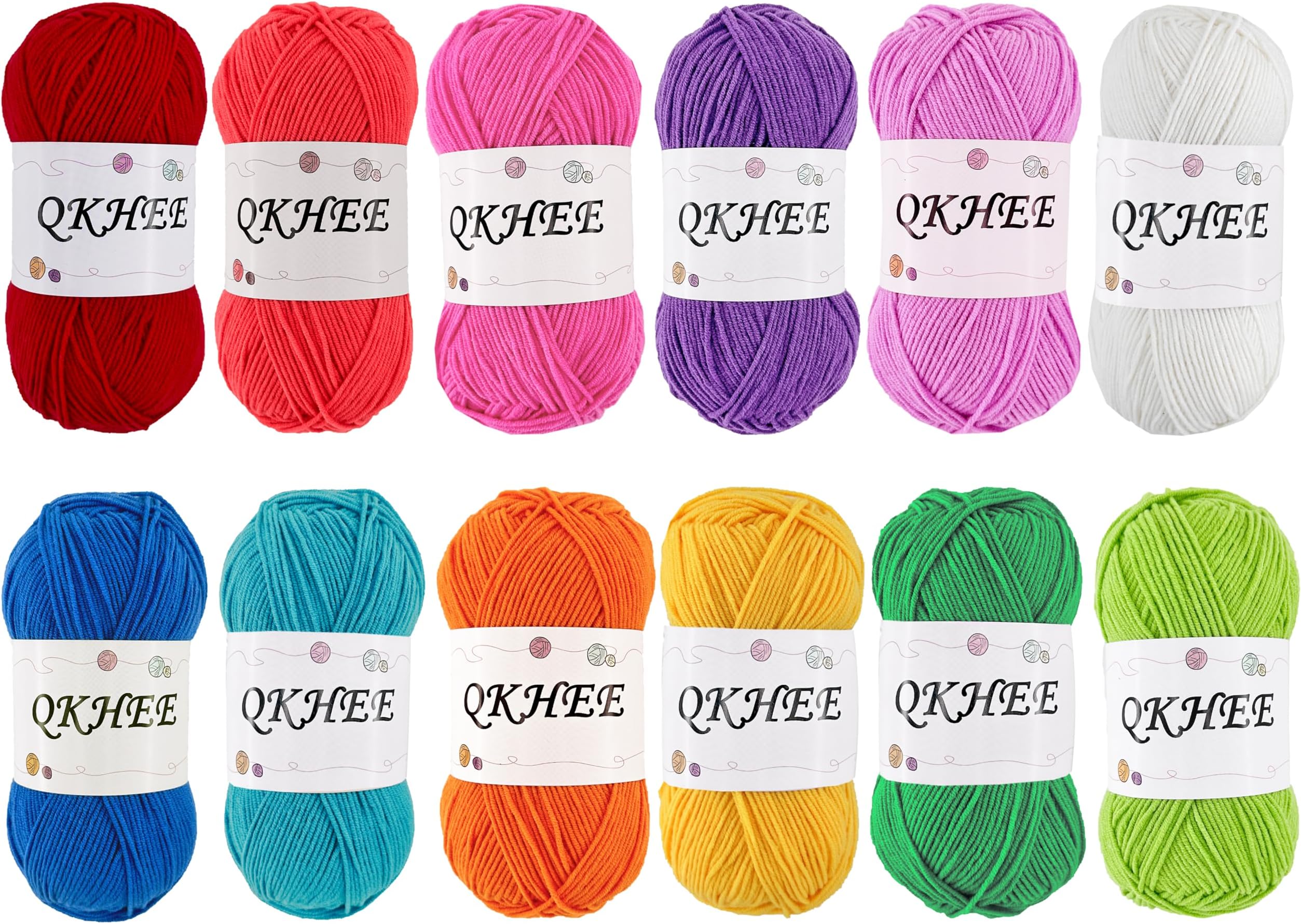 Amazon.com: LovLim Crochet Yarn kit, 24 Soft Cotton Yarn skeins, 1500 ...