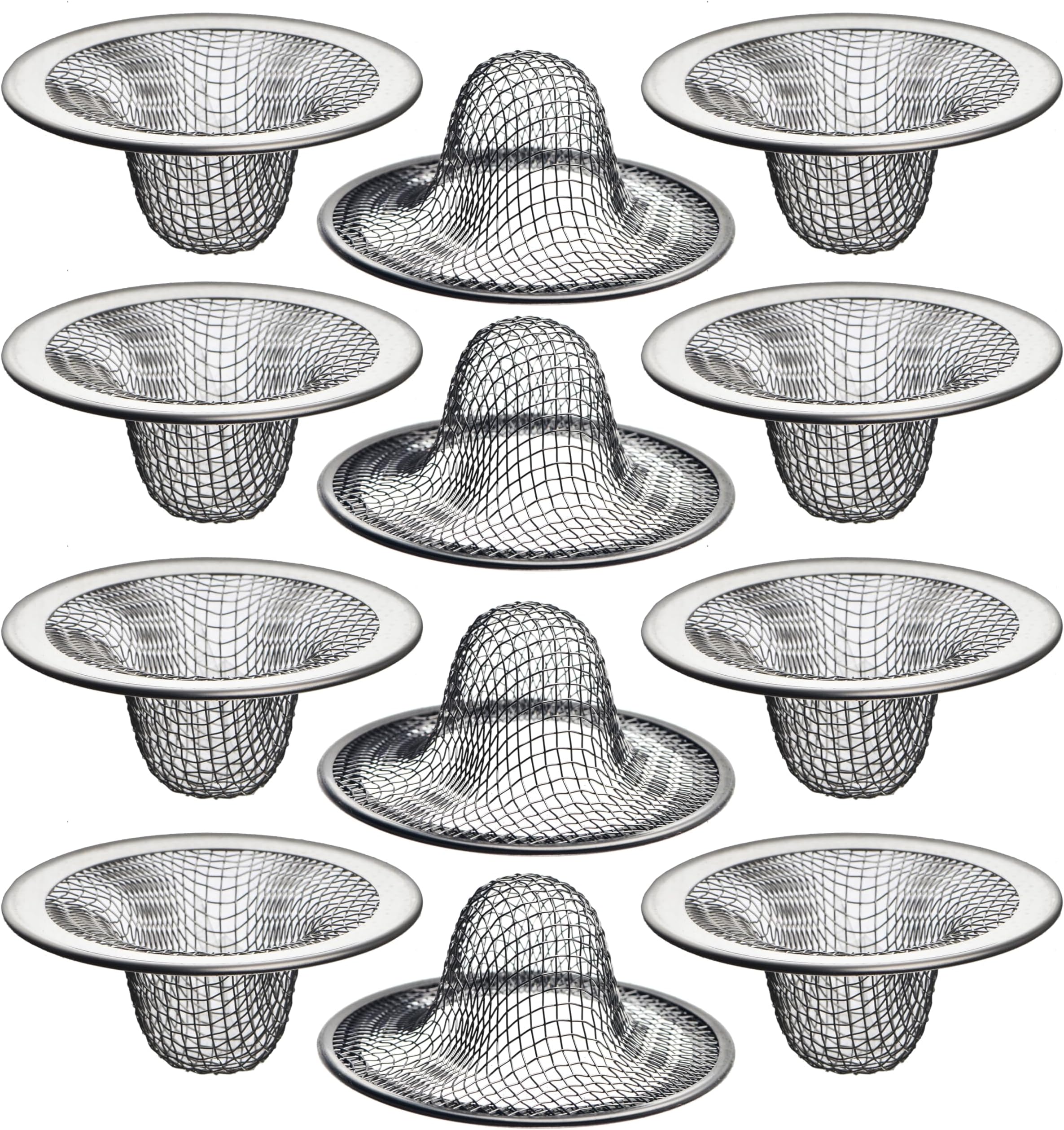 12 Pack - 2.125" Top / 1" Basket- Mesh Sink Drain Strainer Hair Catcher ...