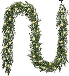Amazon.com: Valery Madelyn 9ft Real Tough Christmas Garland for Mantle, Lighted Artificial ...