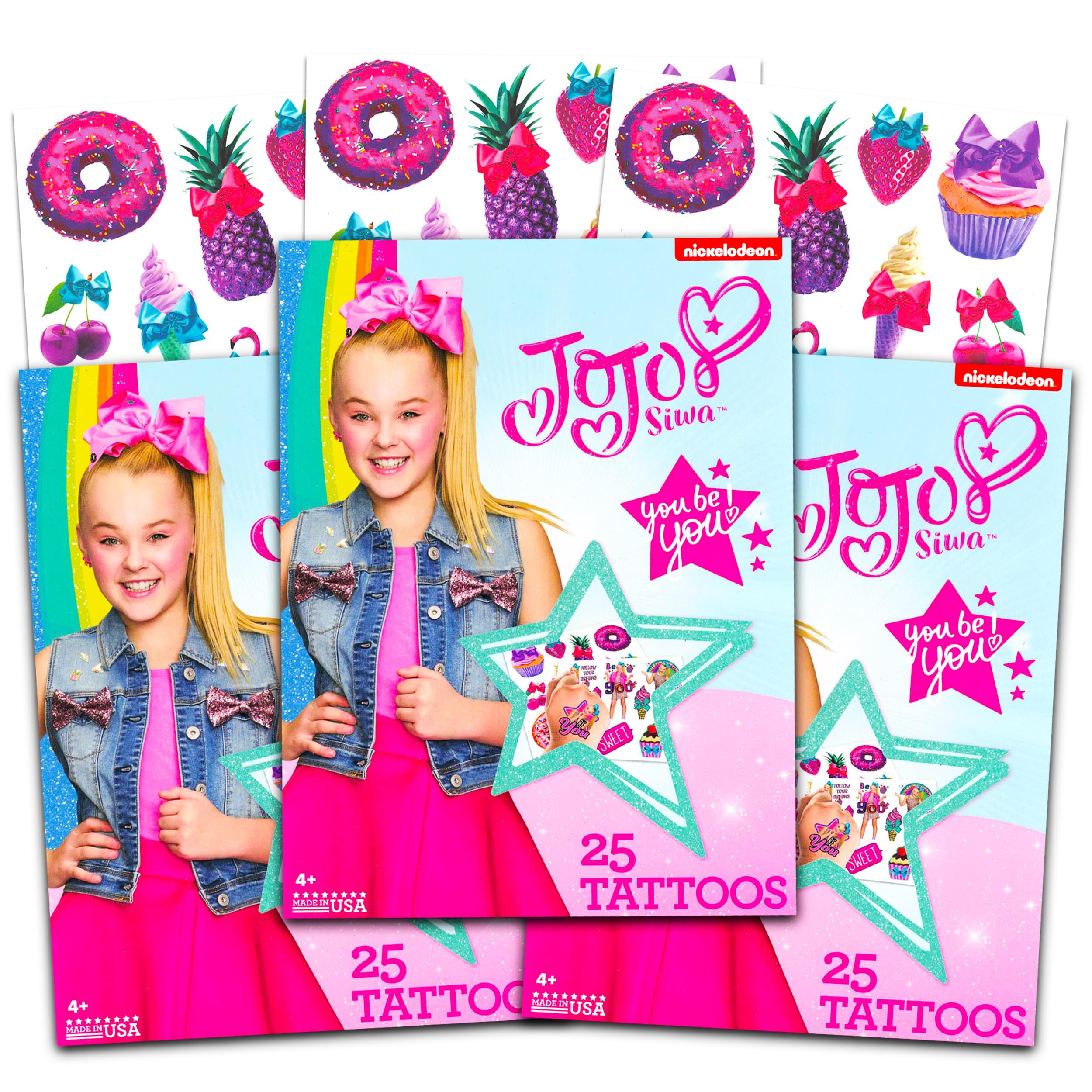 Nickelodeon Jojo Siwa Temporary Tattoos Jojo Siwa Party Supplies Bundle ...