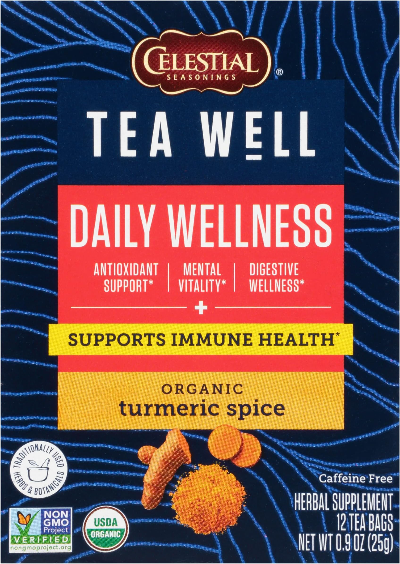 Amazon.com : Celestial Seasonings TeaWell Herbal Tea, Daily Wellness ...