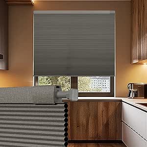 Amazon.com: Boolegon No Drill Linen Pattren Cellular Shades for Windows ...