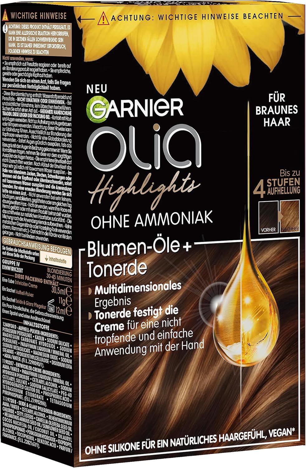 Garnier Hair Colour Set for Highlights and Highlights in Brown Hair ...