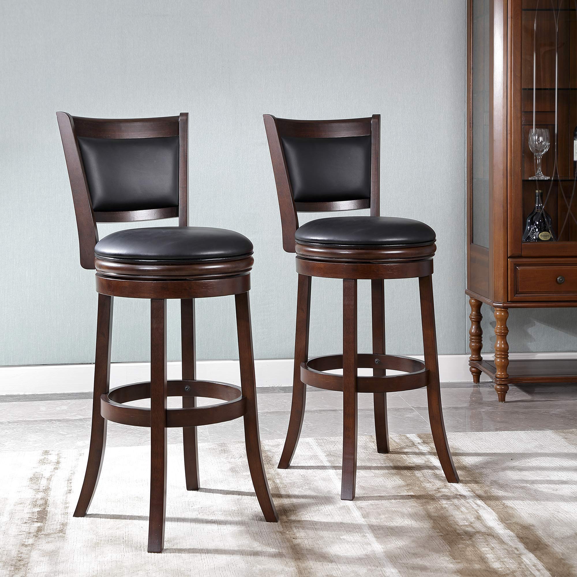 Snapklik.com : Bar Height, Pack Of 2 Swivel Stool, 29-Inch,2-Pack ...