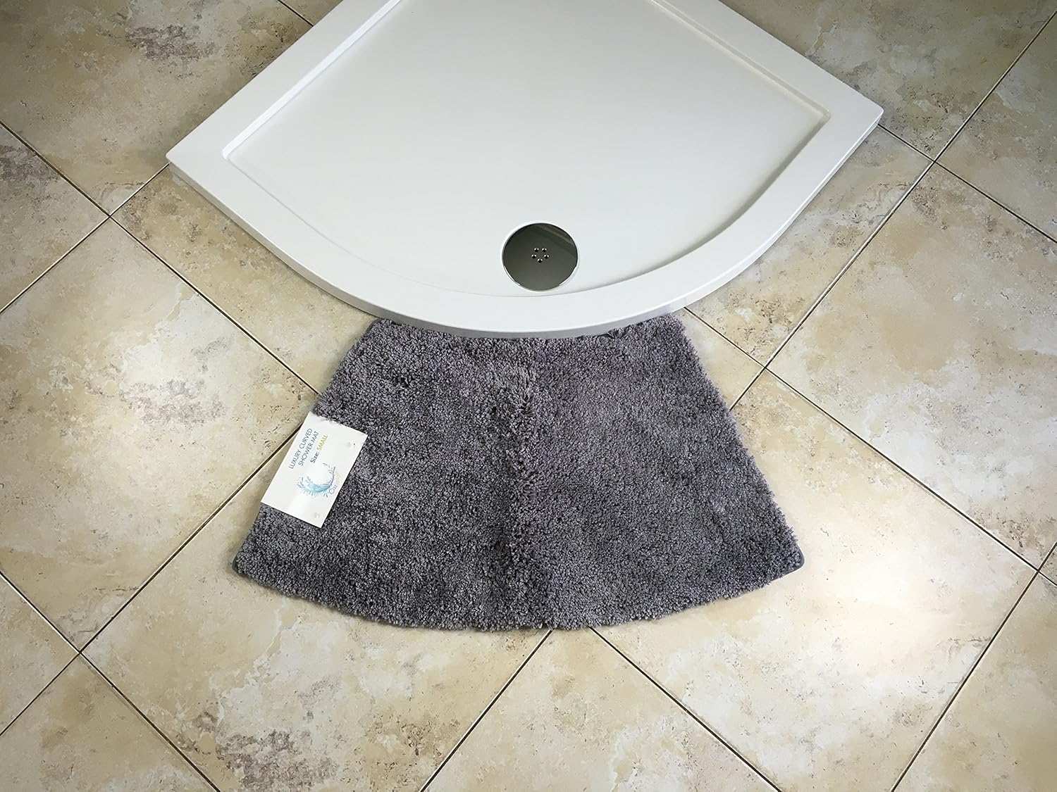 Cazsplash Luxury Quadrant Small Curved Shower Mat (Grey) : Amazon.co.uk ...