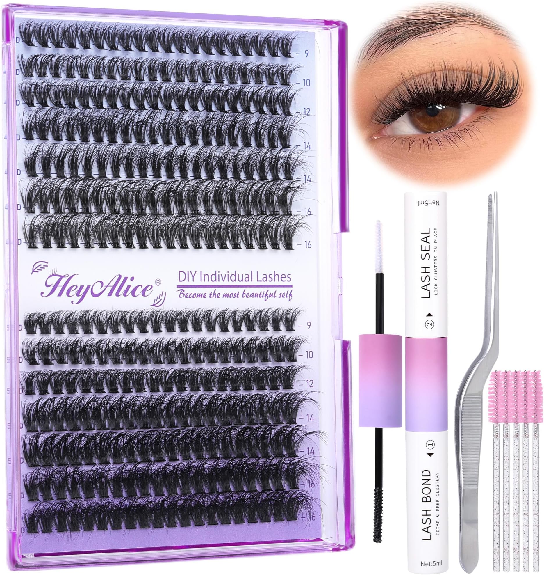 Amazon.com: HeyAlice Fluffy Lash Extension Kit 280Pcs Eyelash Extension ...