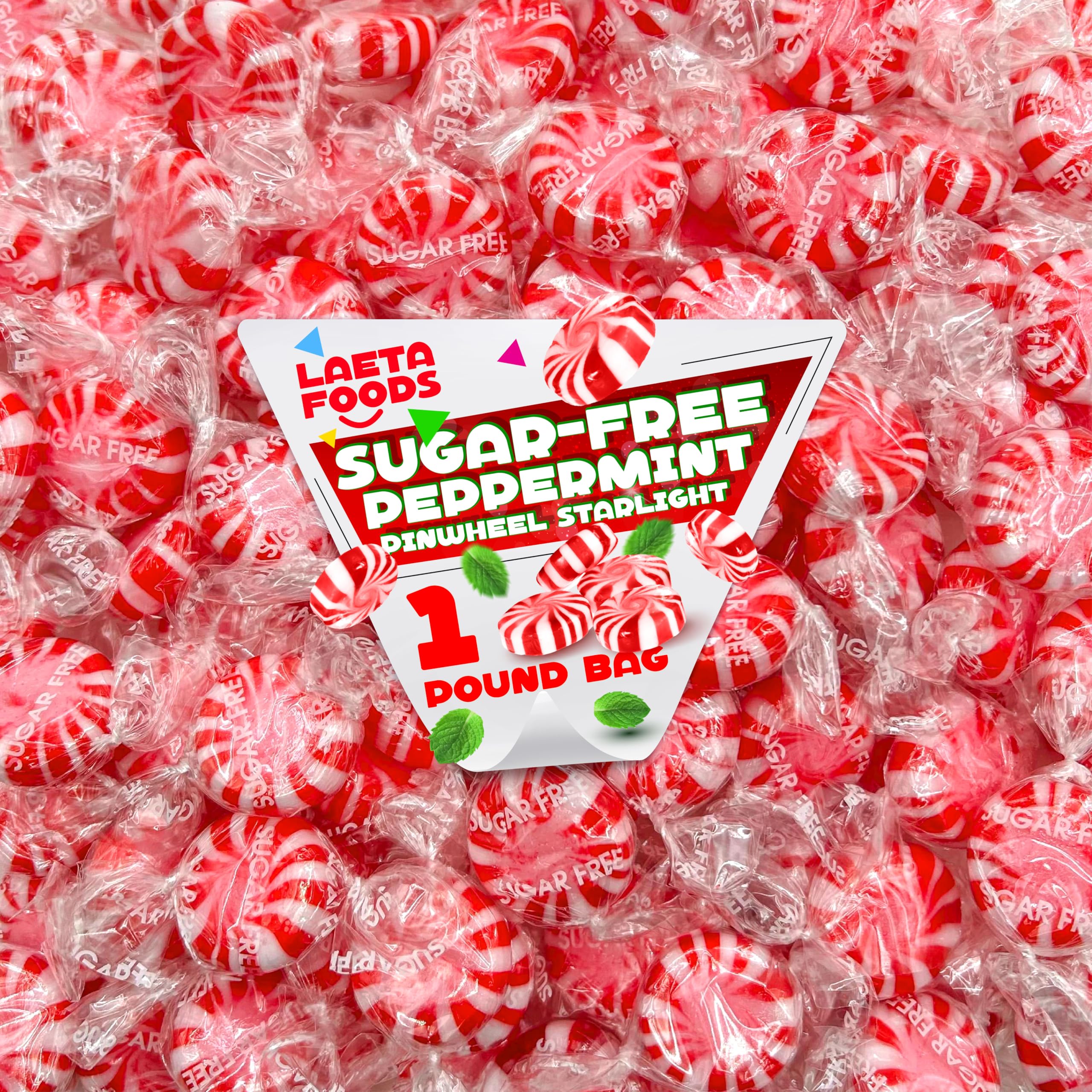 Snapklik.com : Sugar-Free Peppermint Pinwheel Starlight Mints 1 Pound ...