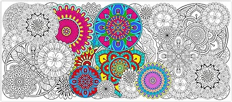 Amazon.com: Dvbonike Jumbo Mandala Coloring Poster Giant Flower Color ...